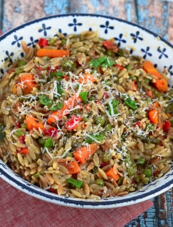 Garlic Parmesan Orzo Primavera - Flavor Mosaic