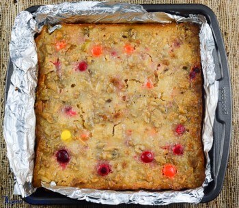 Candy Apple M&M Magic Bars - Flavor Mosaic