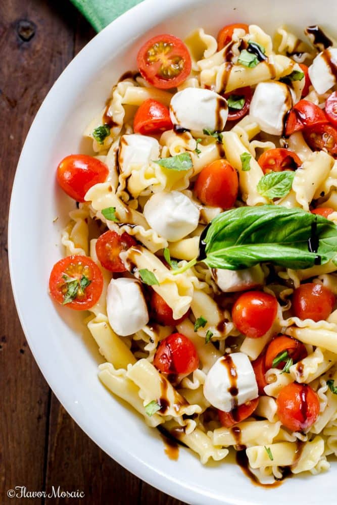 Caprese Pasta Salad - Flavor Mosaic