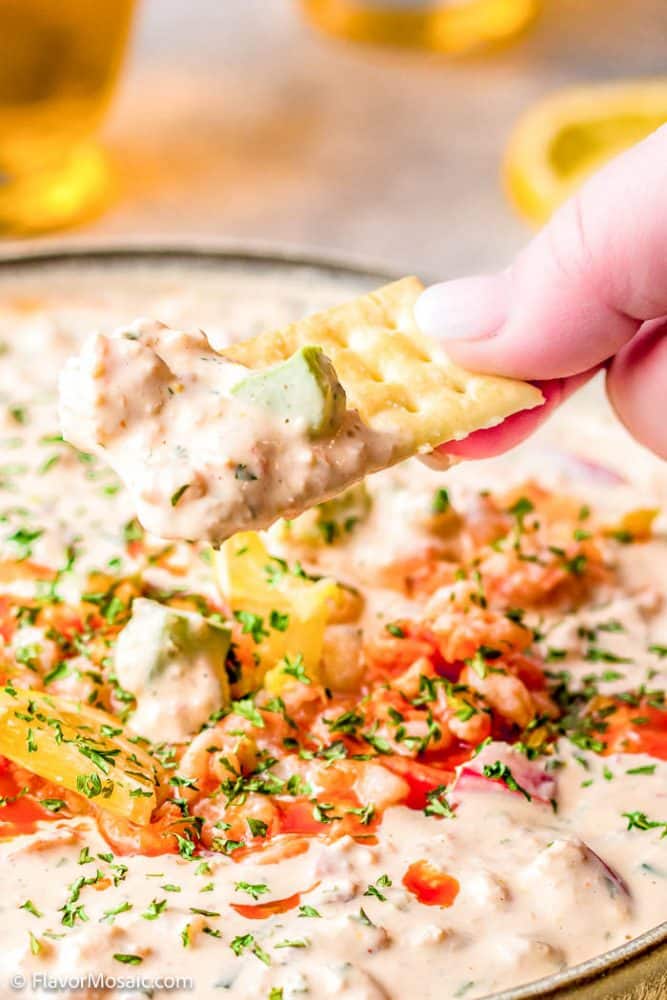 The Best Shrimp Dip (with Cream Cheese) - Flavor Mosaic