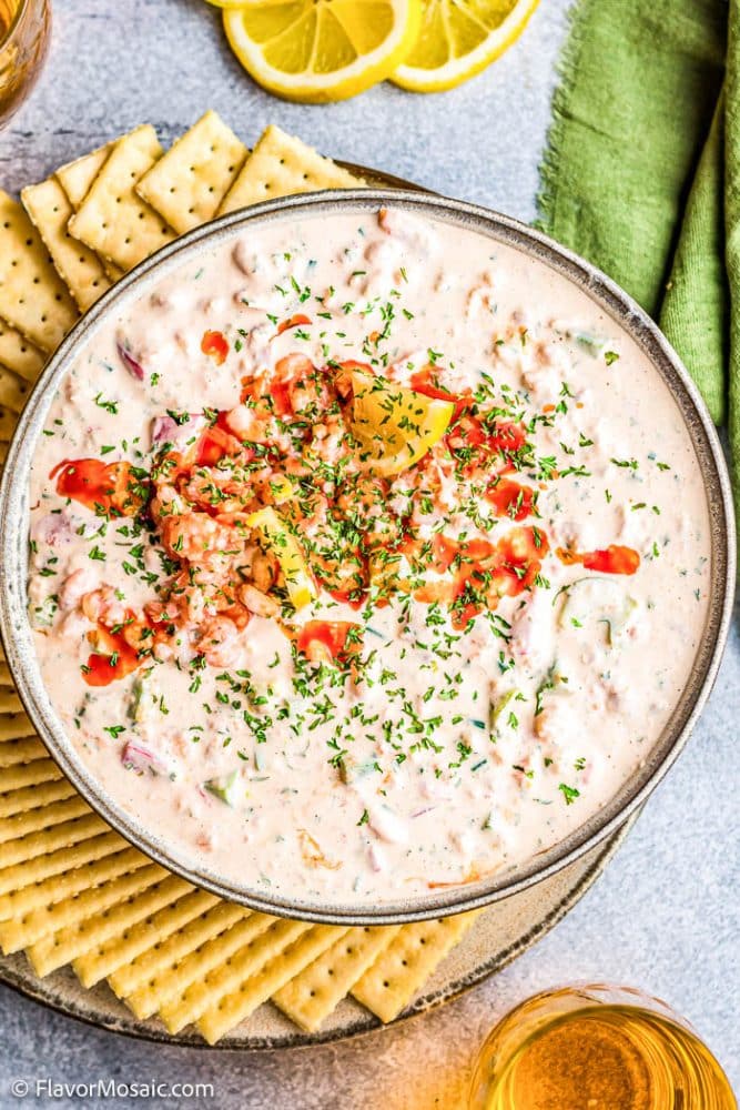 The Best Shrimp Dip (with Cream Cheese) - Flavor Mosaic