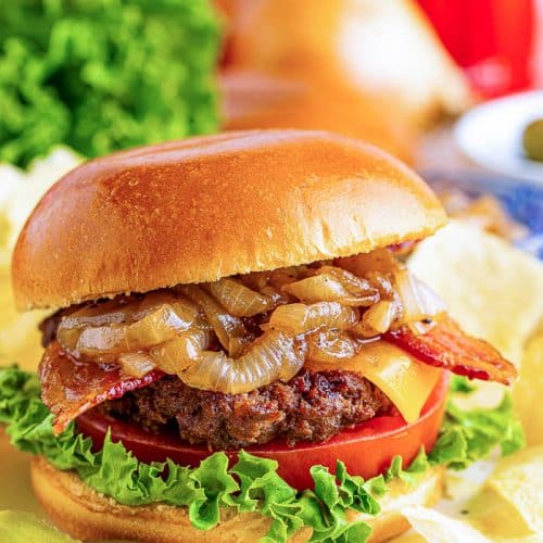 Grilled Onion Bacon Cheddar Burger - Flavor Mosaic