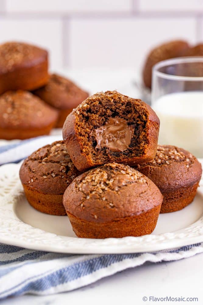 Nutella Stuffed Chocolate Muffins - Flavor Mosaic
