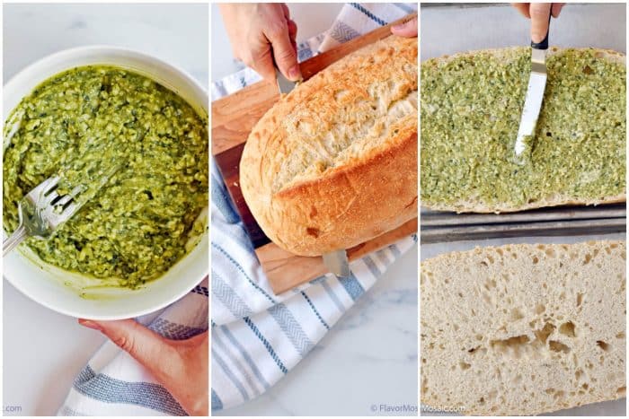 Pesto Garlic Bread - Flavor Mosaic