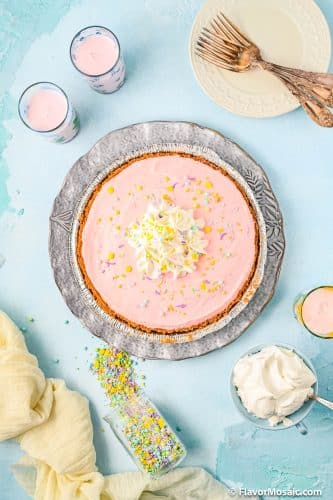 Rainbow No Bake Cream Cheese Pie - Flavor Mosaic