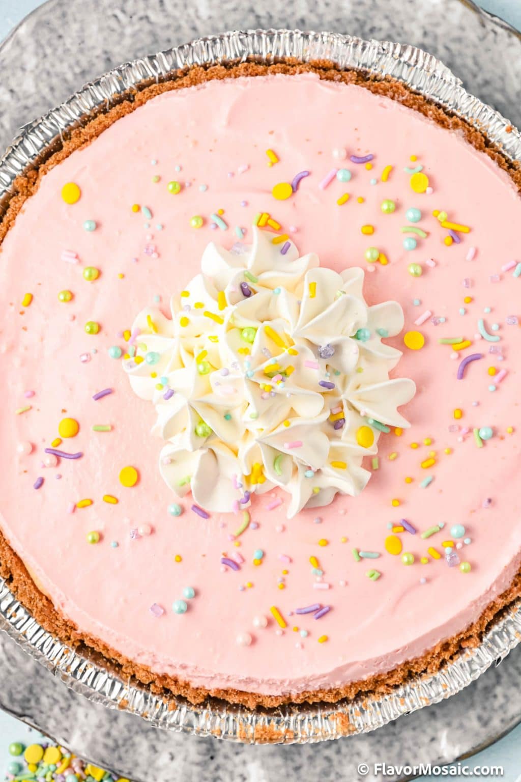 Rainbow No Bake Cream Cheese Pie - Flavor Mosaic