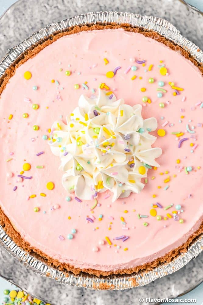 Rainbow No Bake Cream Cheese Pie - Flavor Mosaic